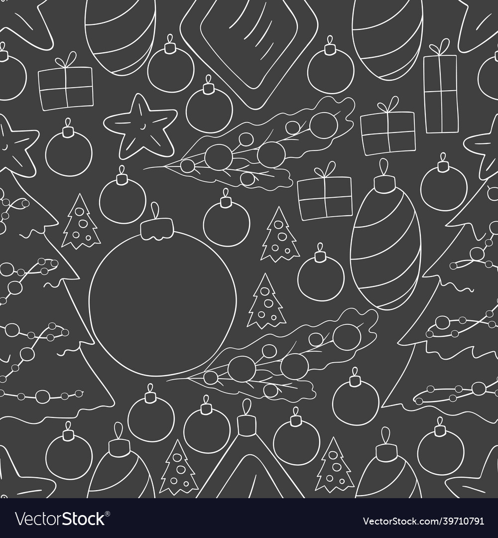 Seamless pattern christmas tree decorations Vector Image Seamless pattern christmas tree decorations Vector Image