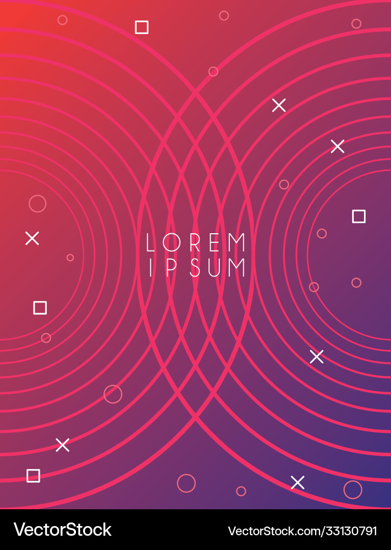 Vivid paint pink color with circular waves frame Vector Image