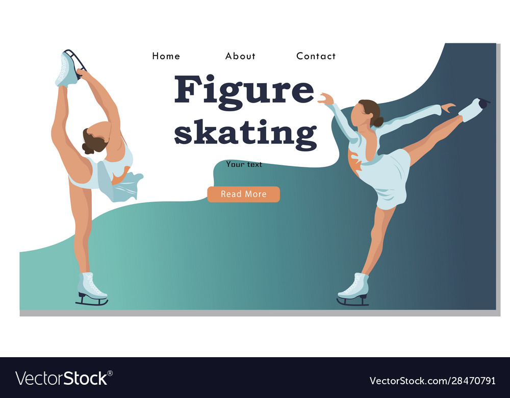 Winter sport figure iceskating activity website Vector Image