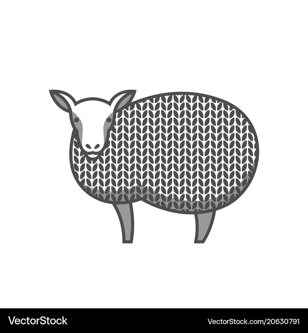 Wool emblem with merino sheep label for hand made Vector Image