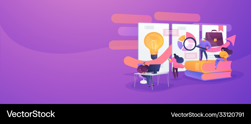 Workflow concept banner header Royalty Free Vector Image