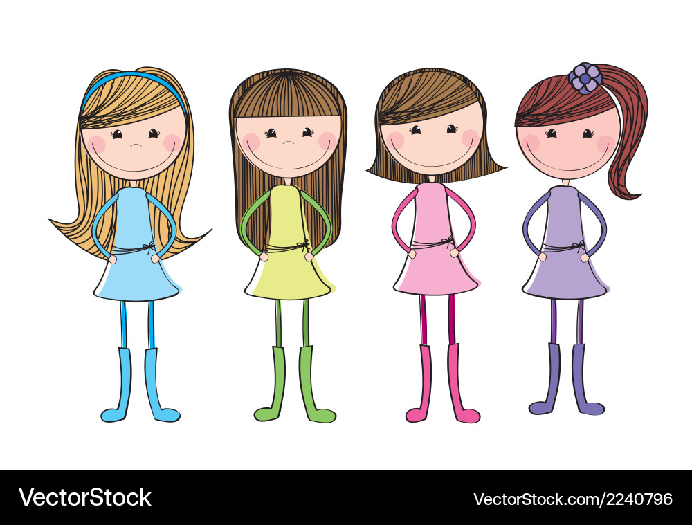 Beautiful girl over white background Royalty Free Vector