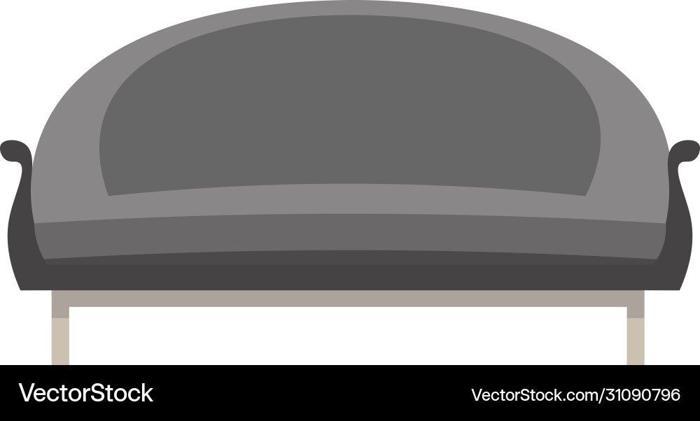 Black color textile sofa icon cartoon style Vector Image
