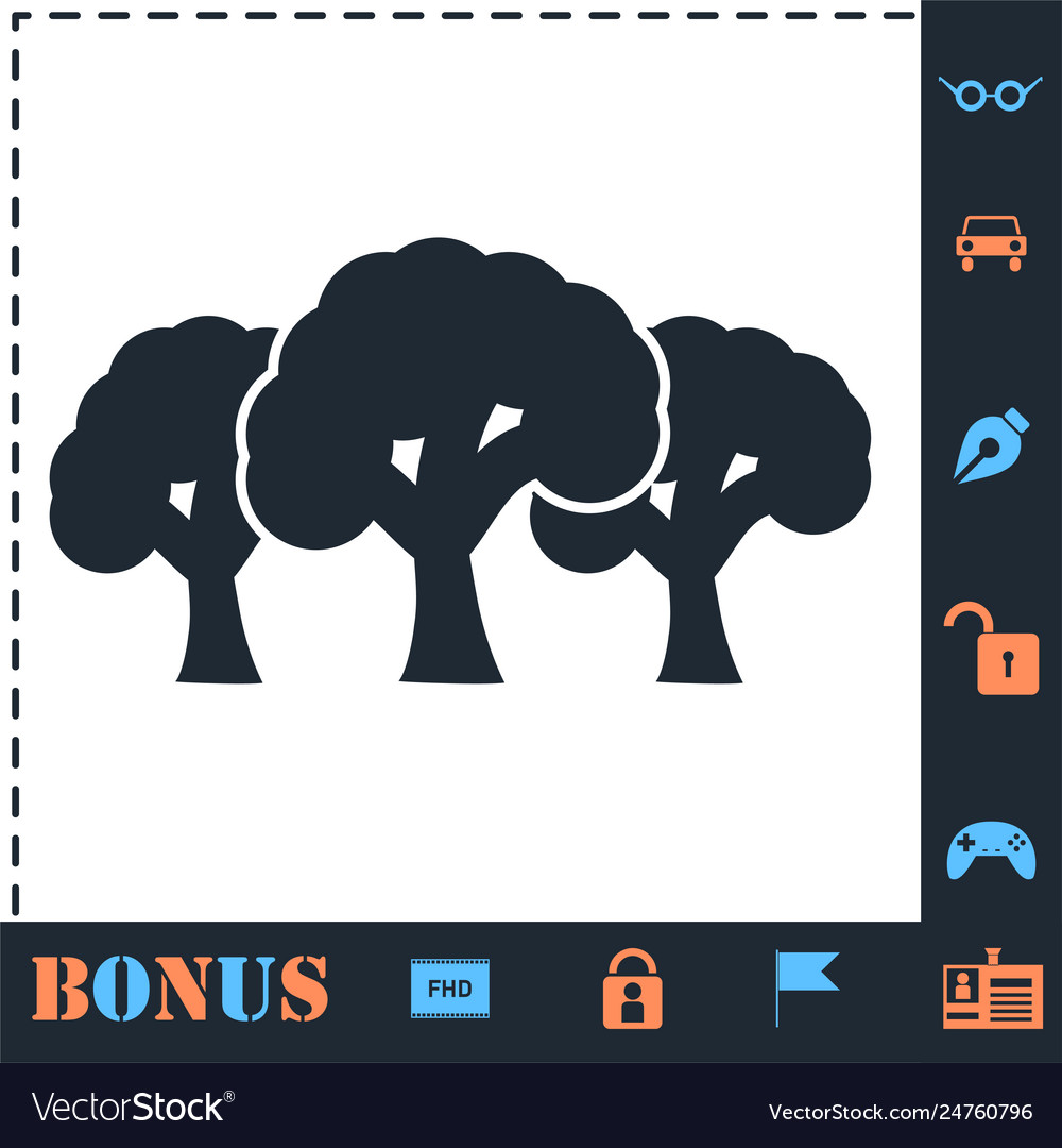 Forest icon flat Royalty Free Vector Image - VectorStock