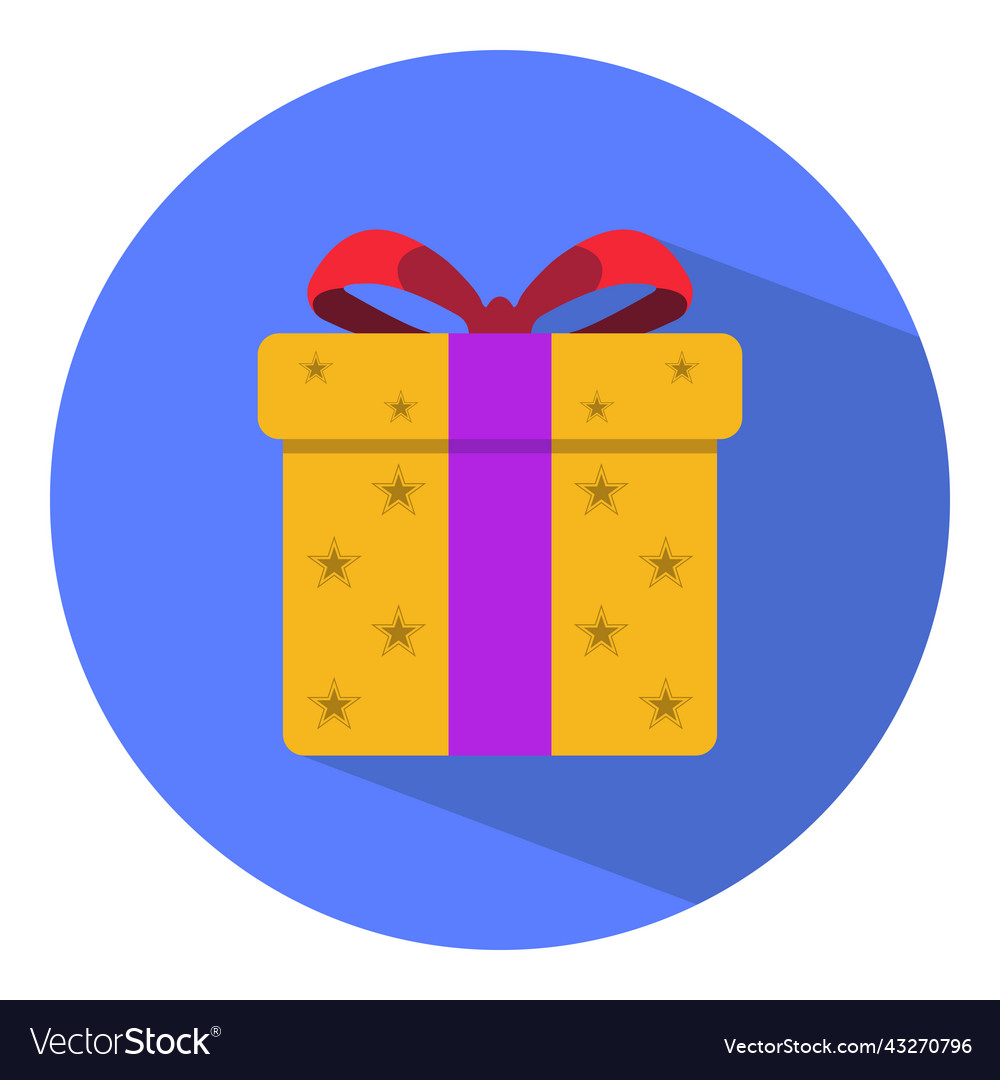 Gift box flat icon Royalty Free Vector Image - VectorStock