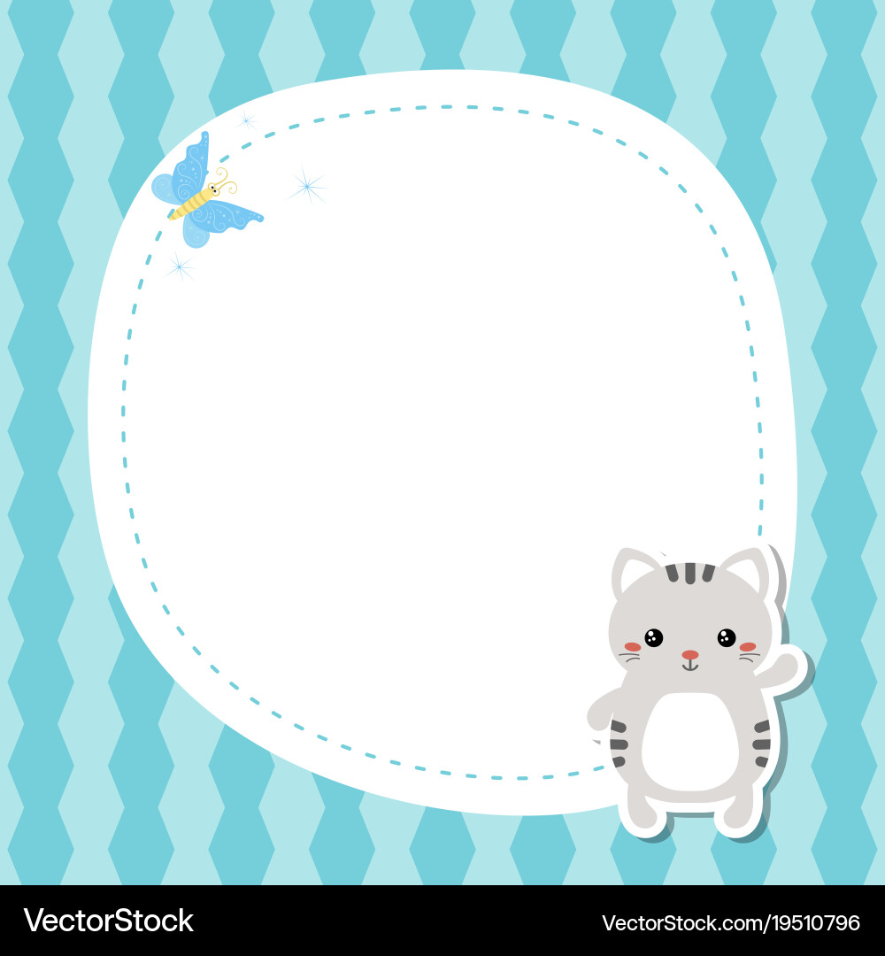 Greeting card with cute cat card Royalty Free Vector Image