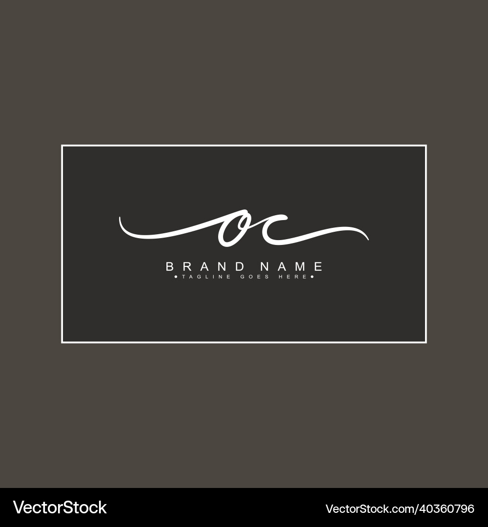 Initial letter oc logo - hand drawn signature logo