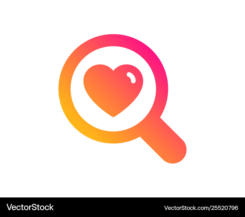 Love dating icon search relationships Royalty Free Vector