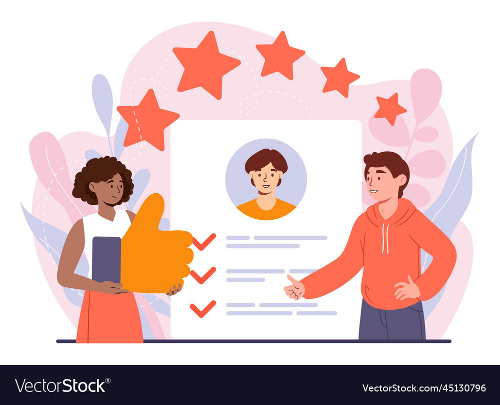 Marketer measuring customer Royalty Free Vector Image