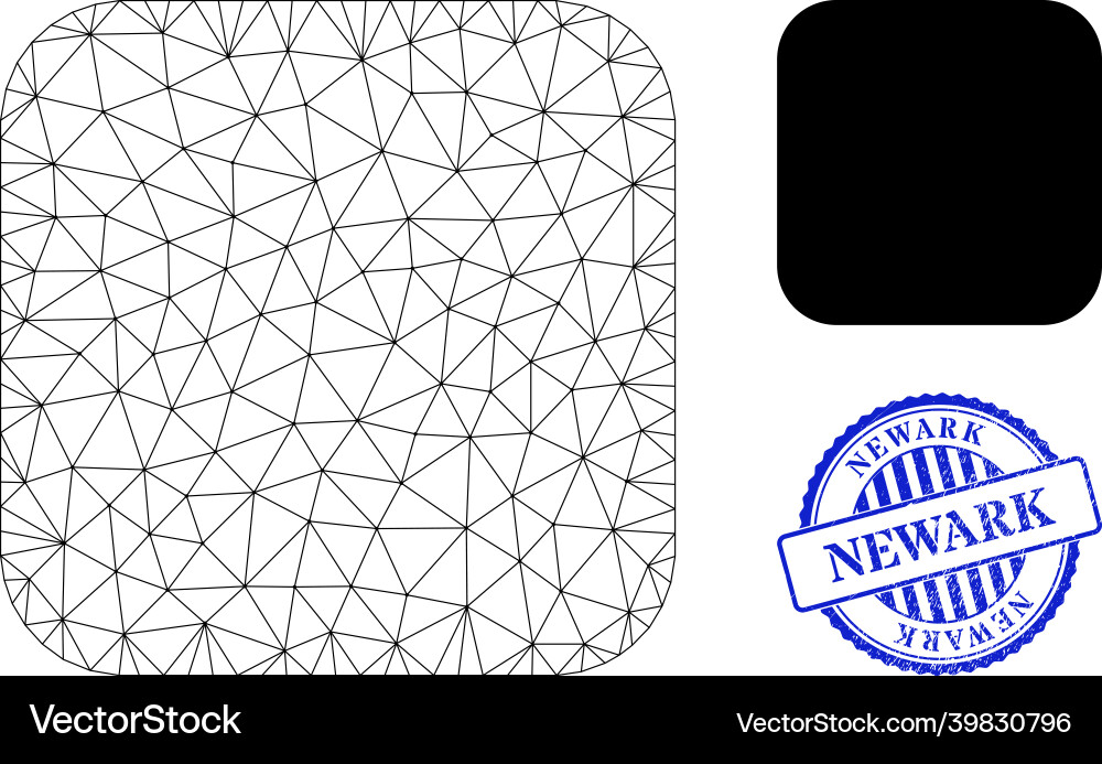 Newark scratched seal stamp and web carcass Vector Image