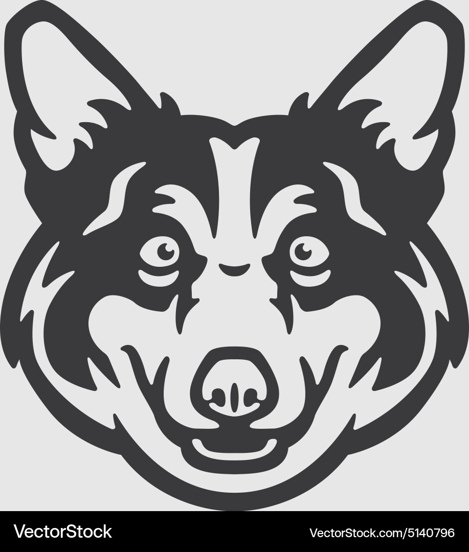 Pembroke welsh corgi head logo mascot emblem Vector Image