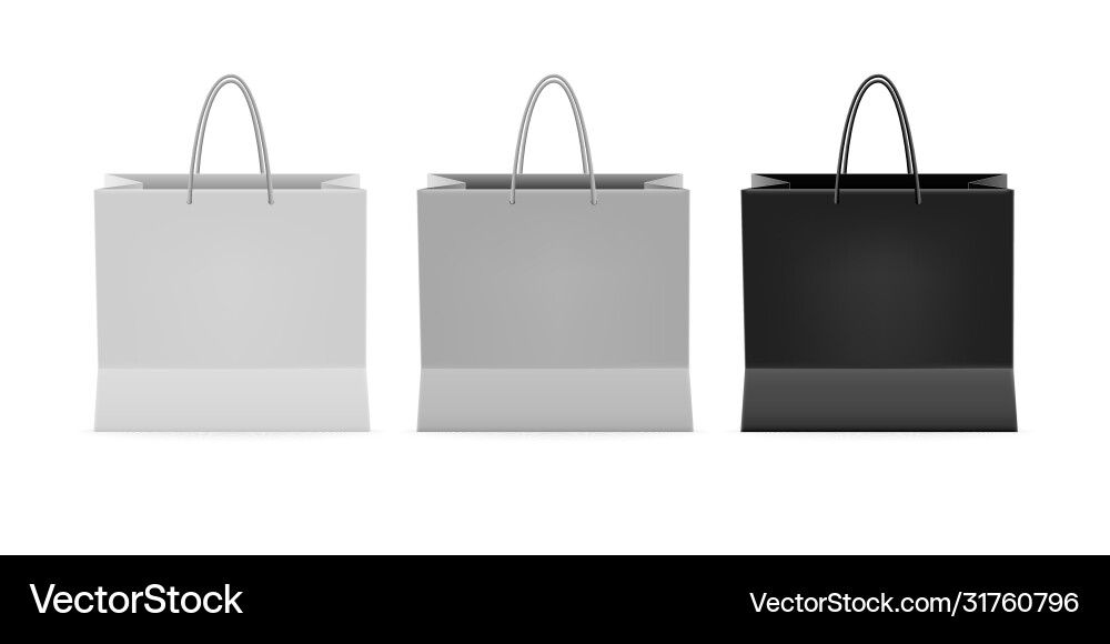 Realistic set paper shopping bags packaging Vector Image