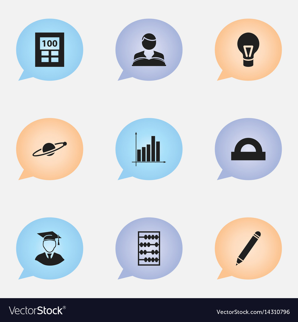 Set of 9 editable education icons includes Vector Image