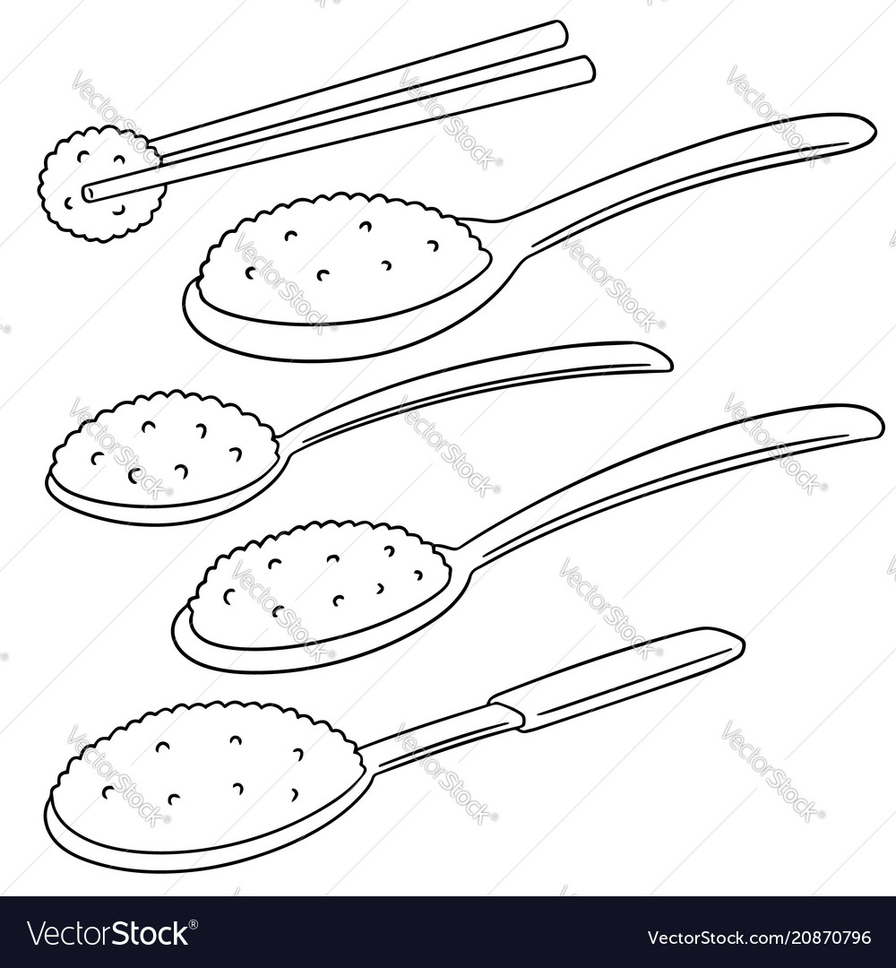 Set rice Royalty Free Vector Image - VectorStock