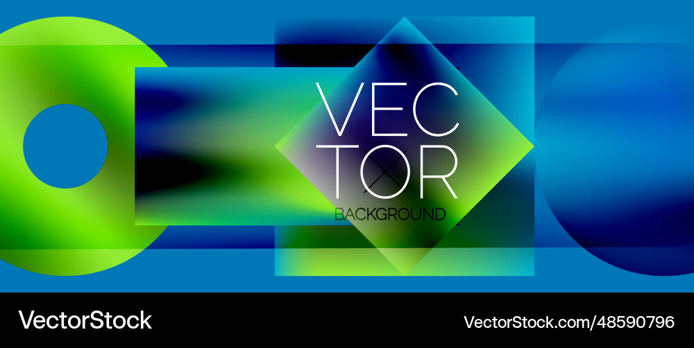 Squares and circles design fluid color gradients Vector Image