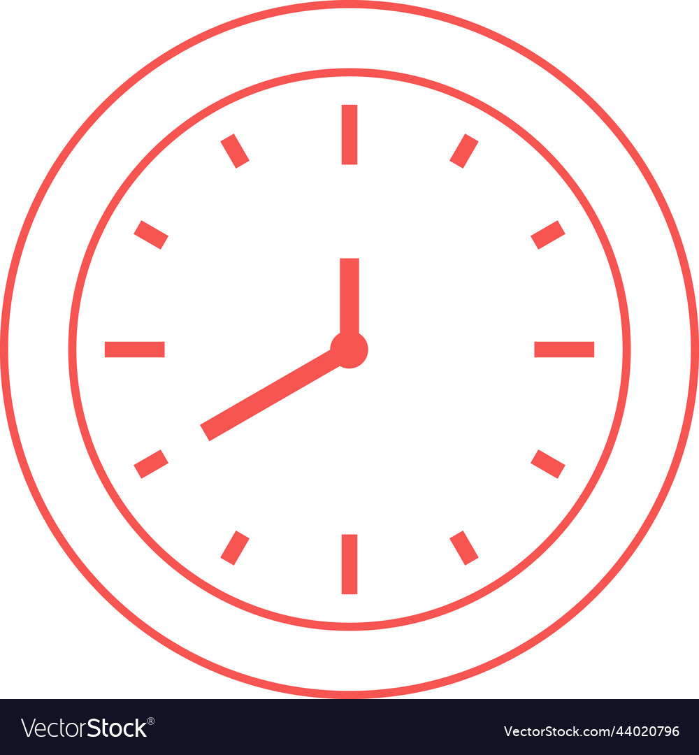 Time clock icon flat Royalty Free Vector Image