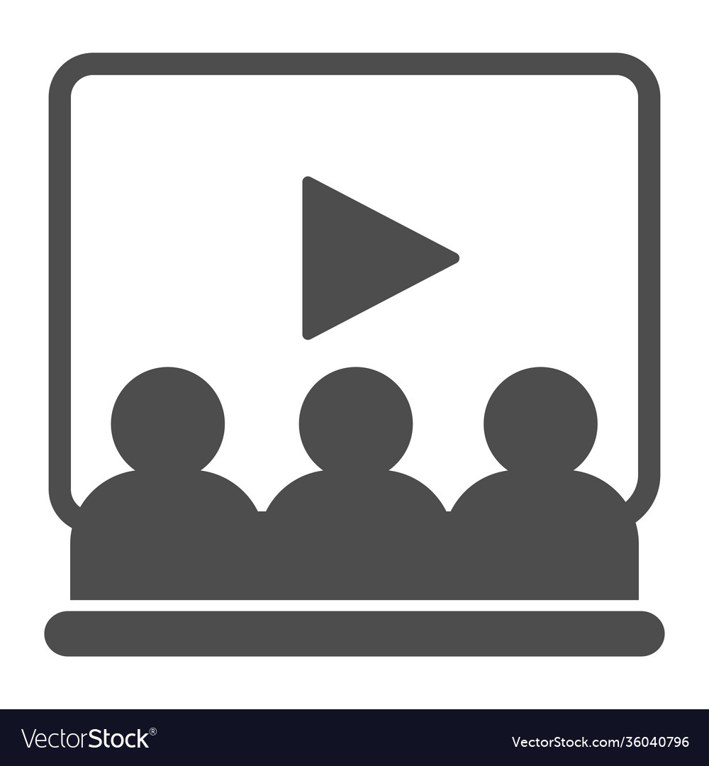 Video presentation and users solid icon online Vector Image