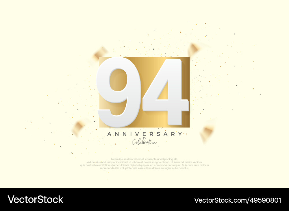 94th anniversary celebration with numbers on Vector Image