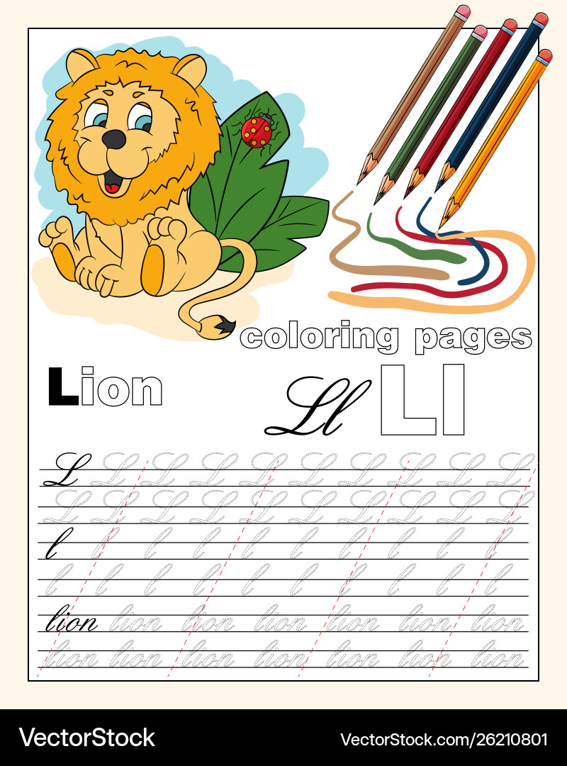 Color 12 english alphabet page Royalty Free Vector Image