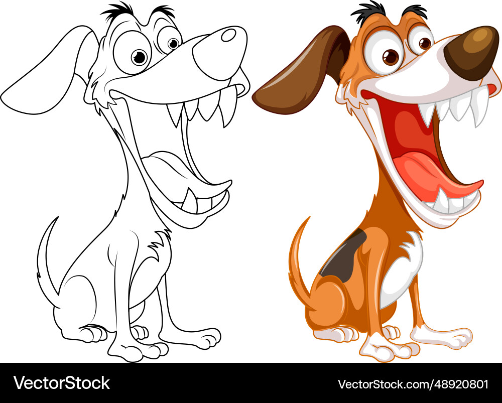 Cute playful crazy dog cartoon Royalty Free Vector Image