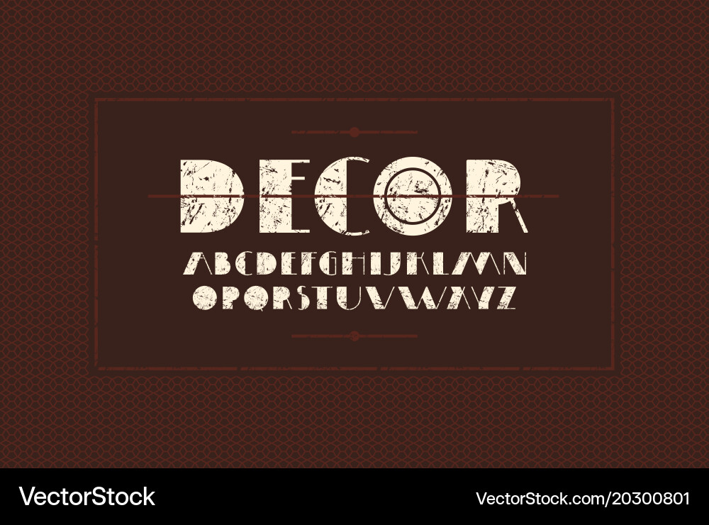 Decorative sans serif font in art deco style Vector Image
