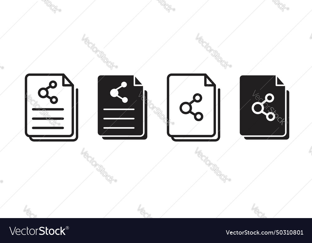 Document share icon set send and export file Vector Image