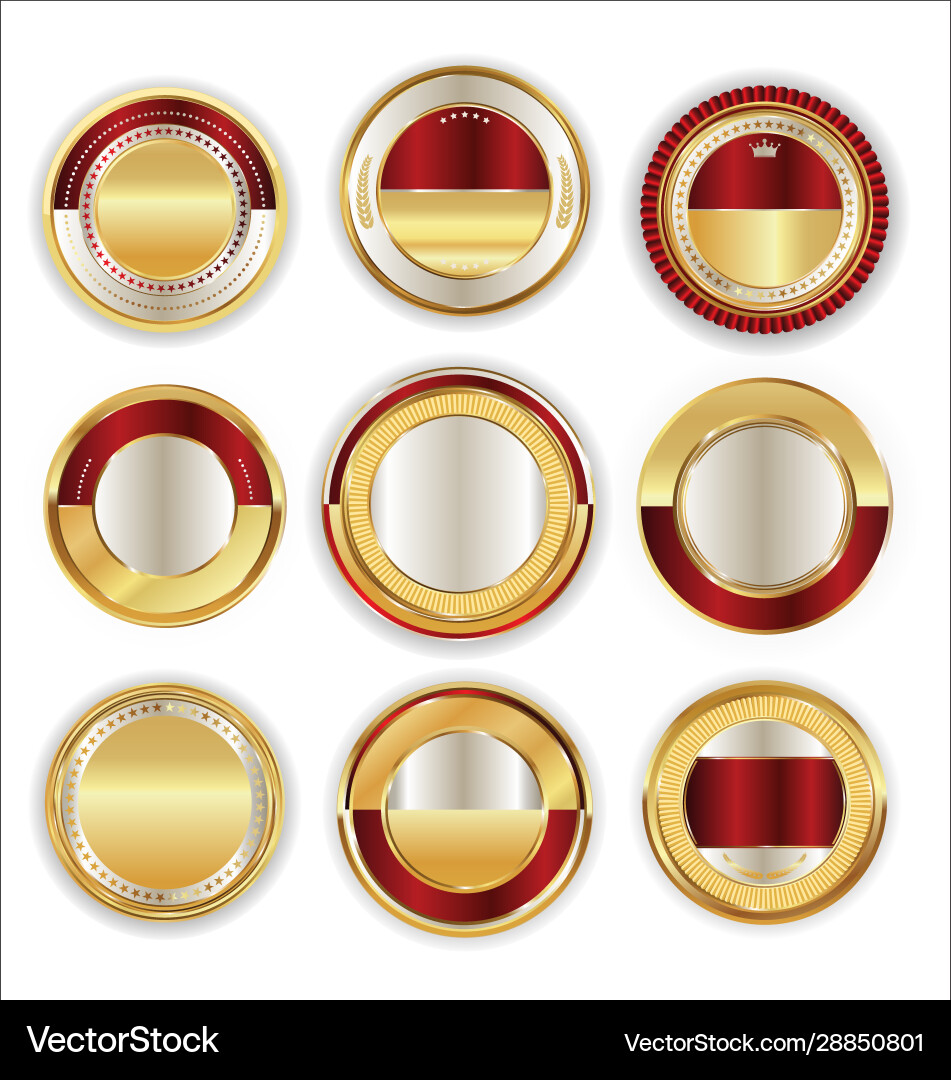 Empty golden labels retro vintage collection 1 Vector Image