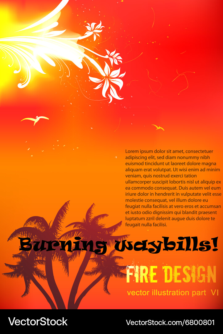 Floral fire design Royalty Free Vector Image - VectorStock