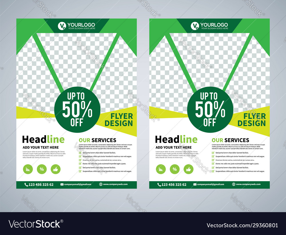 Flyer design template Royalty Free Vector Image