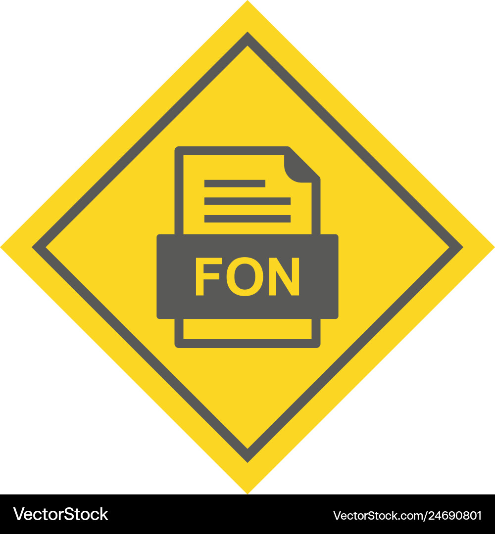 Fon file document icon Royalty Free Vector Image
