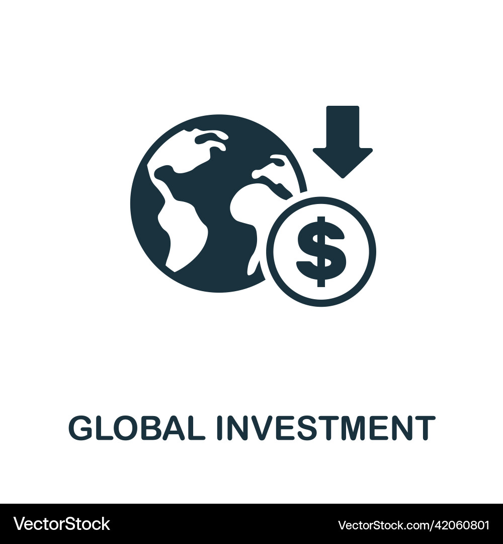 Global investment flat icon colored element sign Vector Image