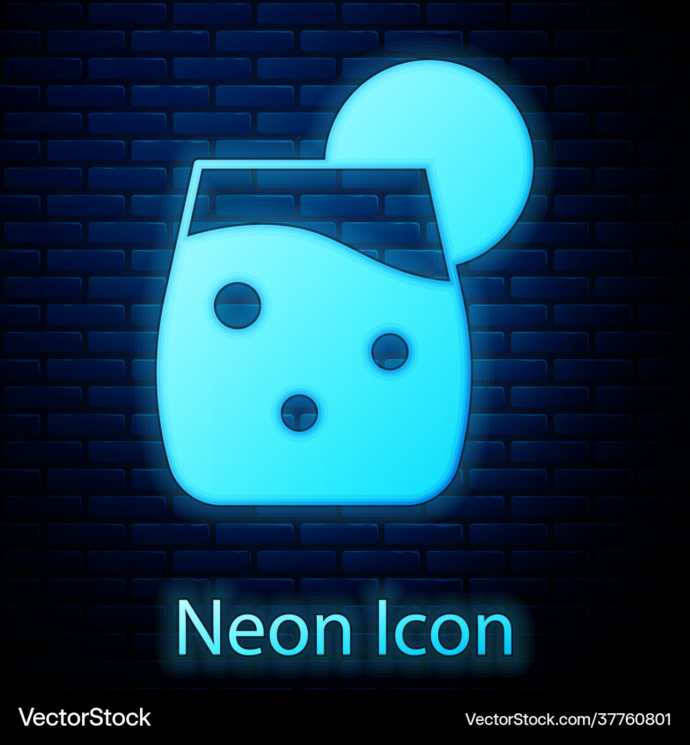 Glowing neon cocktail and alcohol drink icon Vector Image