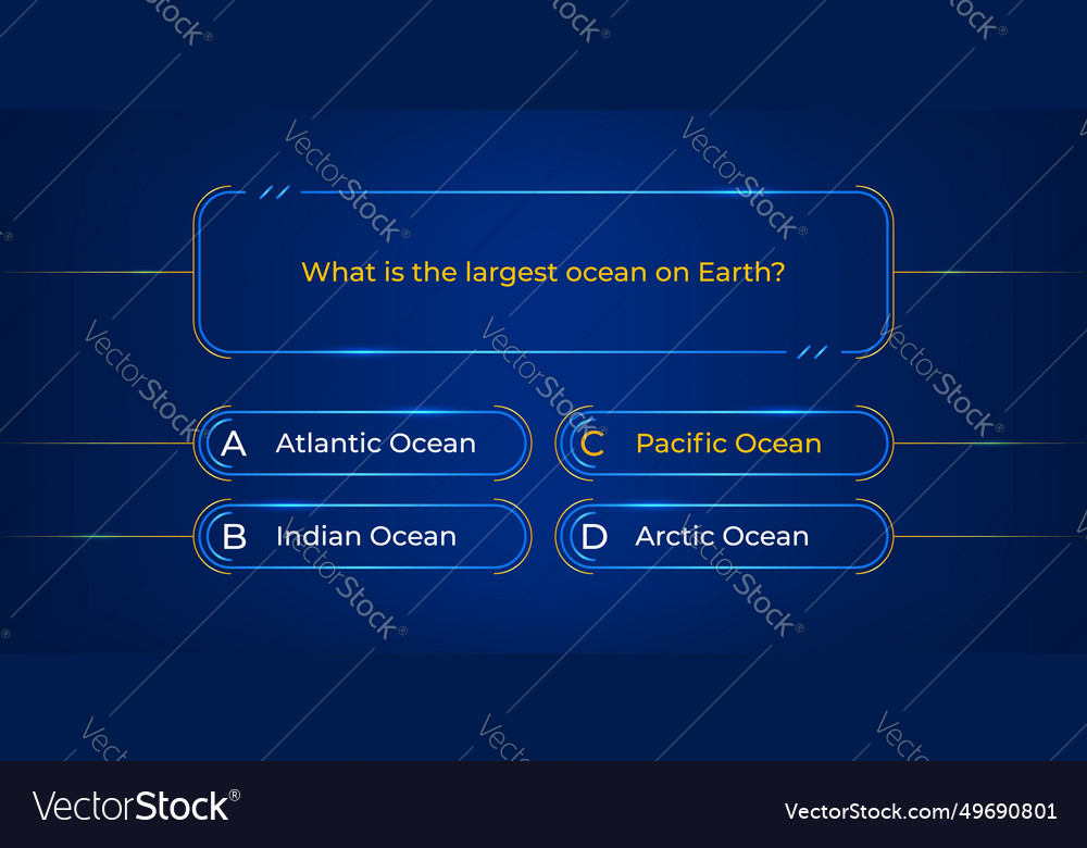 Intellectual quiz game answer options menu frames Vector Image