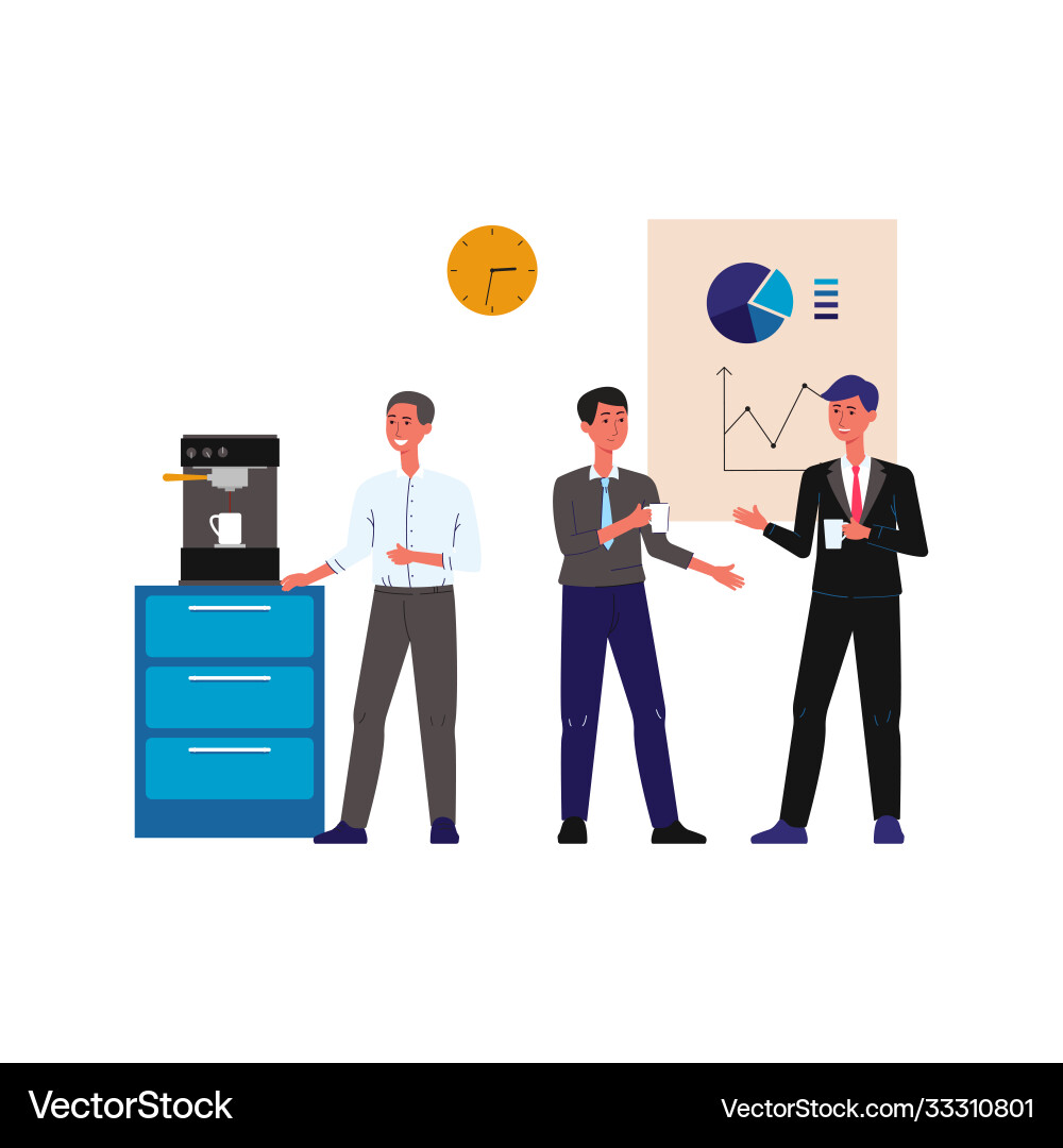 Office lunch break - cartoon people standing Vector Image