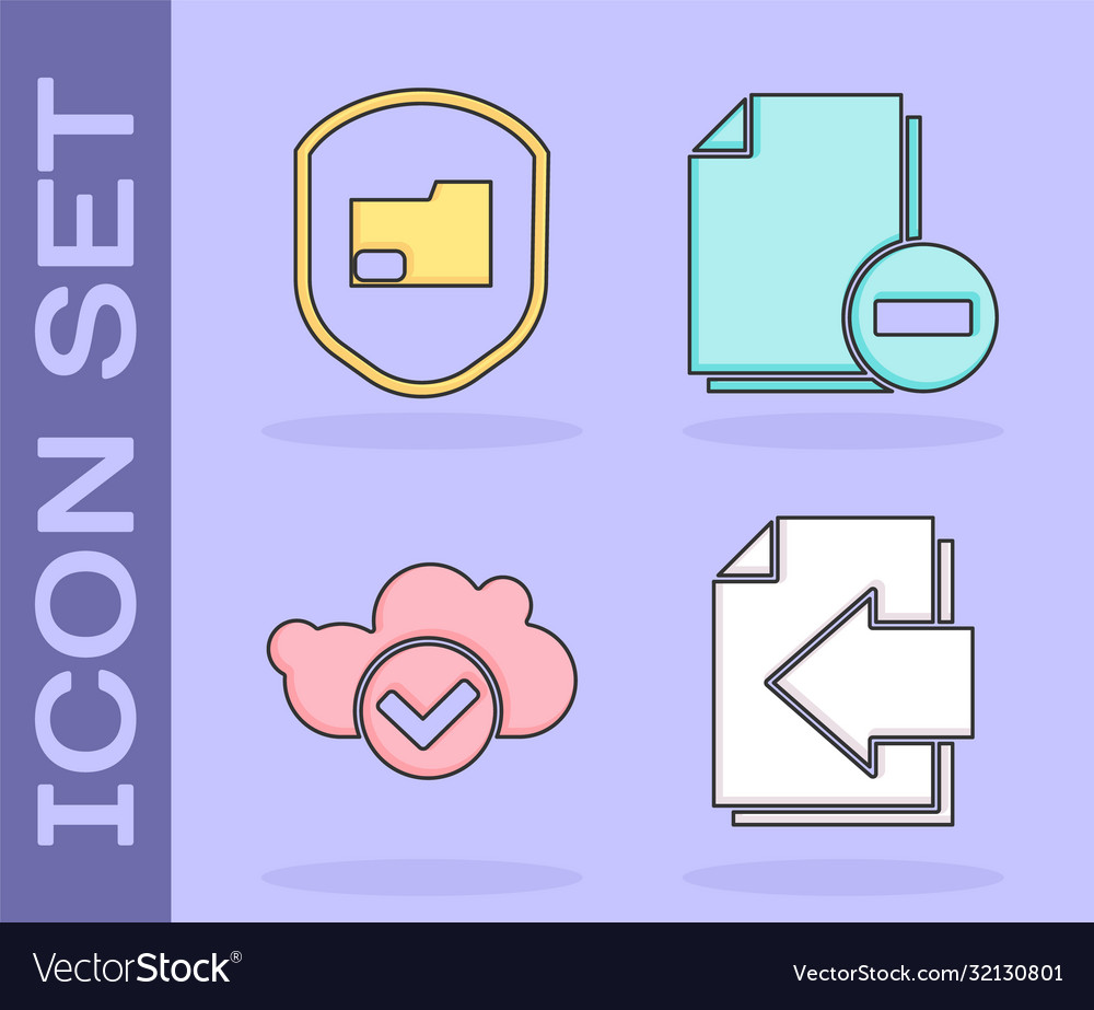 Set next page arrow document folder protection Vector Image Set next page arrow document folder protection Vector Image