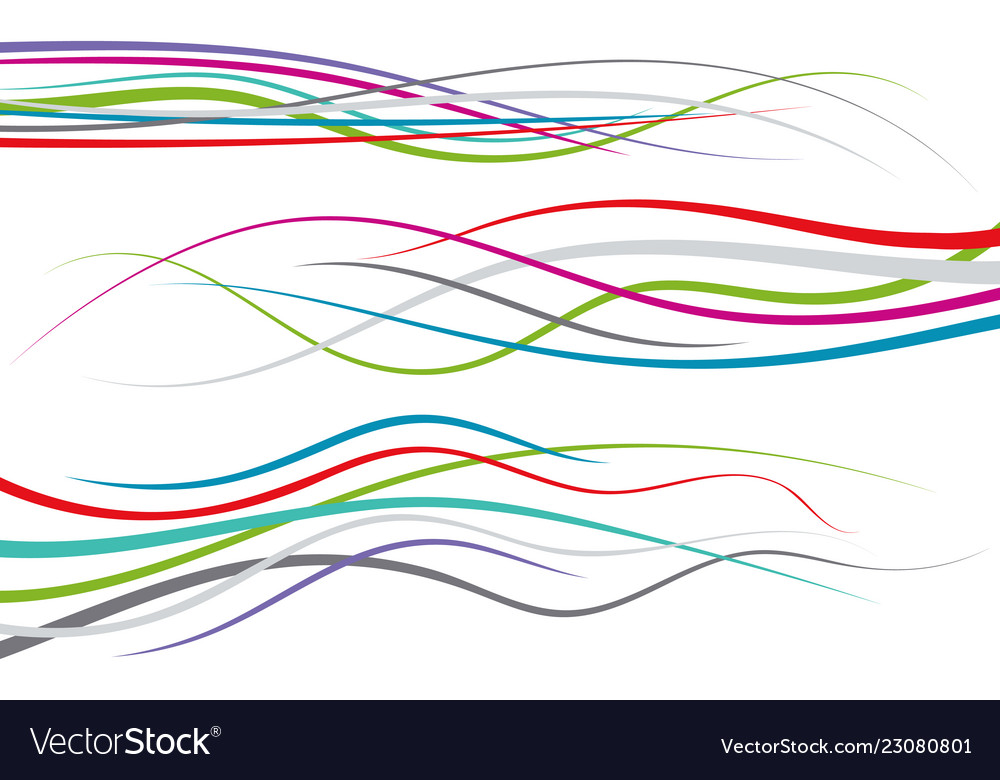 Set of abstract color curved lines Royalty Free Vector Image