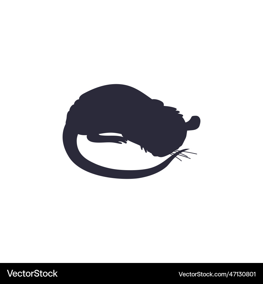 Sleeping rat black silhouette pictogram icon Vector Image