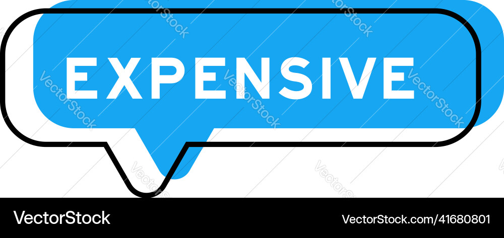 Speech banner and blue shade with word expensive Vector Image