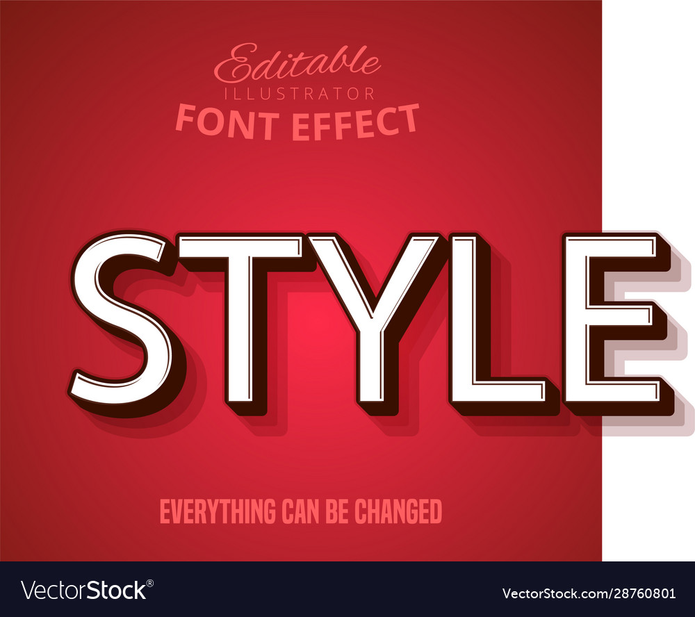 Style text editable effect Royalty Free Vector Image
