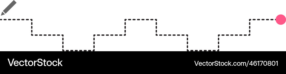 Tracing lines dotted outline shape preschool Vector Image