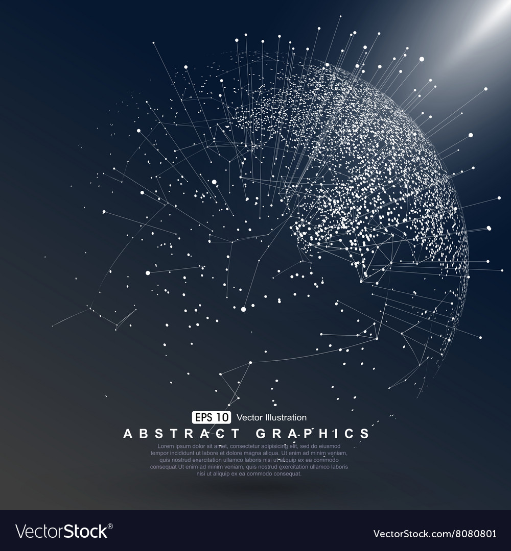World map point line composition representing Vector Image