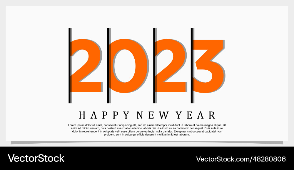 2023 happy new year logo design number Royalty Free Vector