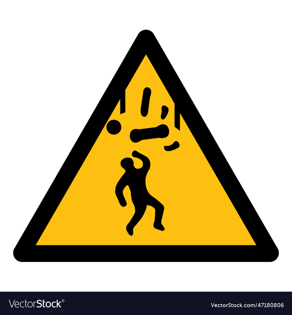 Beware falling objects symbol isolate on white Vector Image