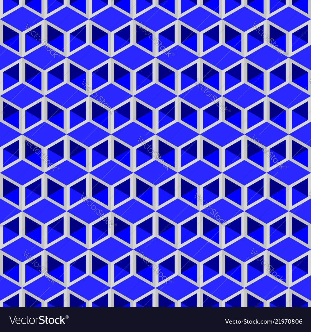 Blue cubes pattern seamless background Royalty Free Vector