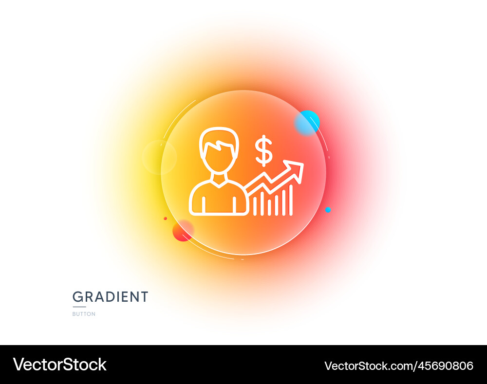 Business results line icon dollar sign gradient Vector Image