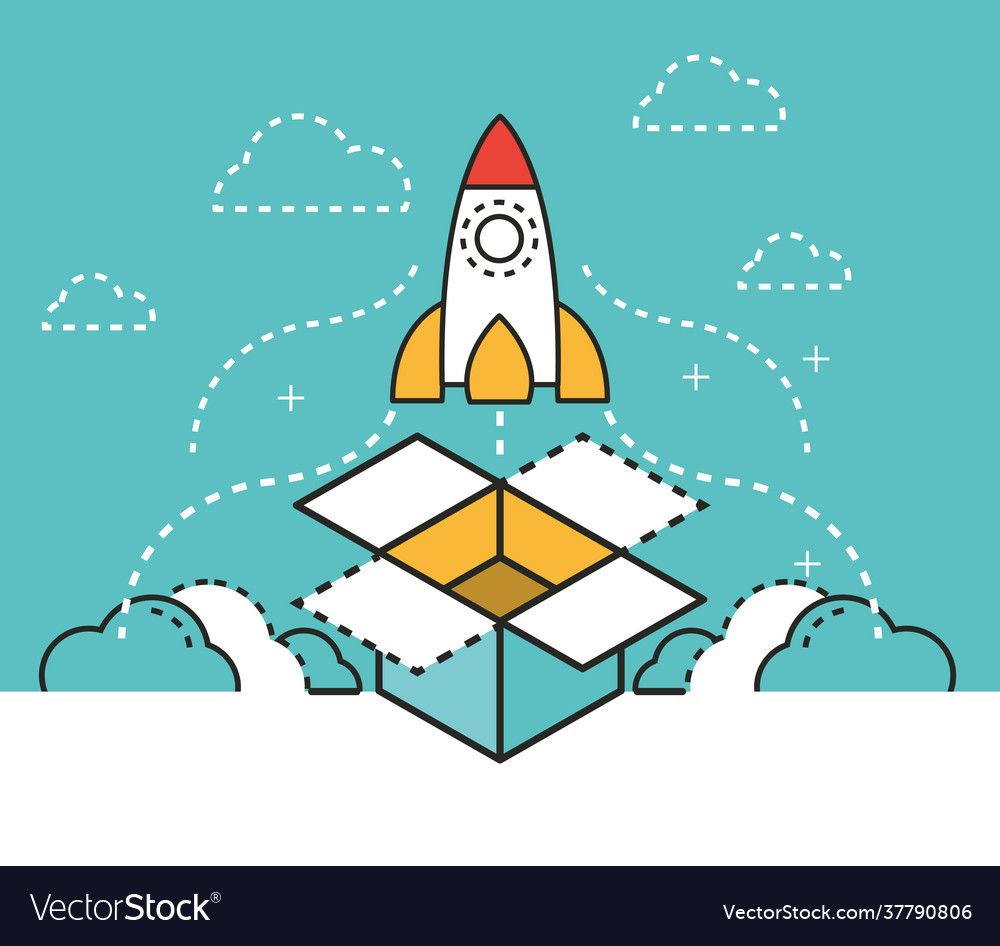 Creativity startup box Royalty Free Vector Image