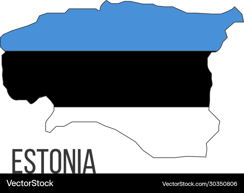 Estonia flag map the country Royalty Free Vector Image