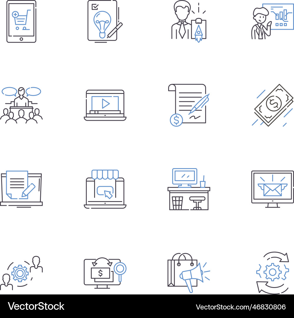 Genesis guidance line icons collection creation Vector Image
