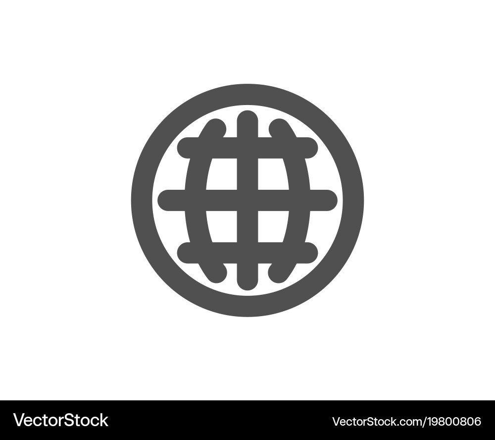 Globe simple icon world or earth sign Royalty Free Vector