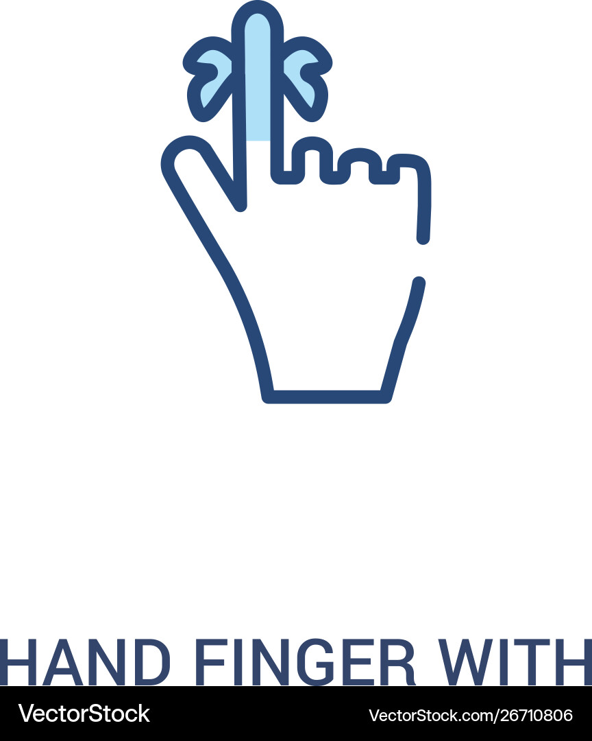 Hand finger with a ribbon concept 2 colored icon Vector Image
